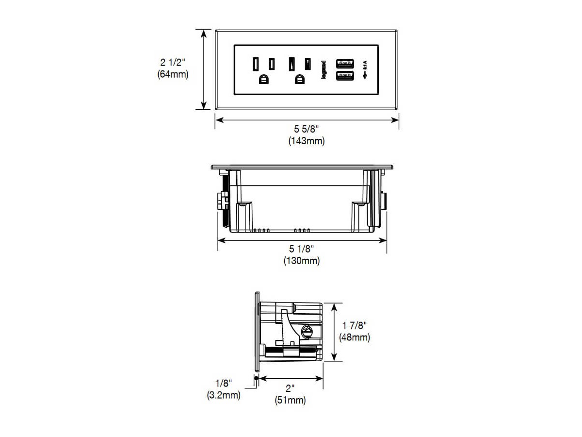 Multimo Furniture Power Center USB