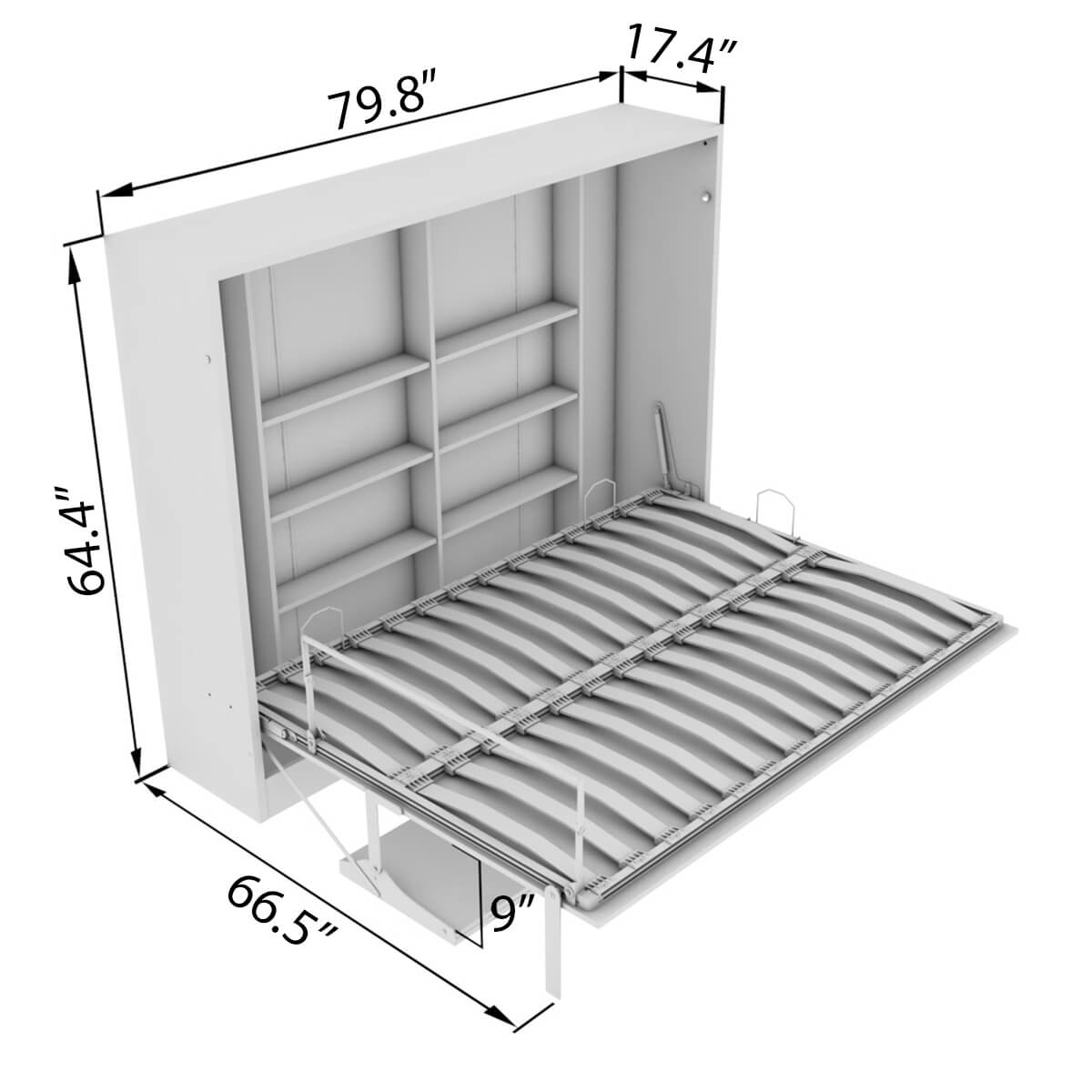 Full Size Murphy Wall Bed with Table - Spazio