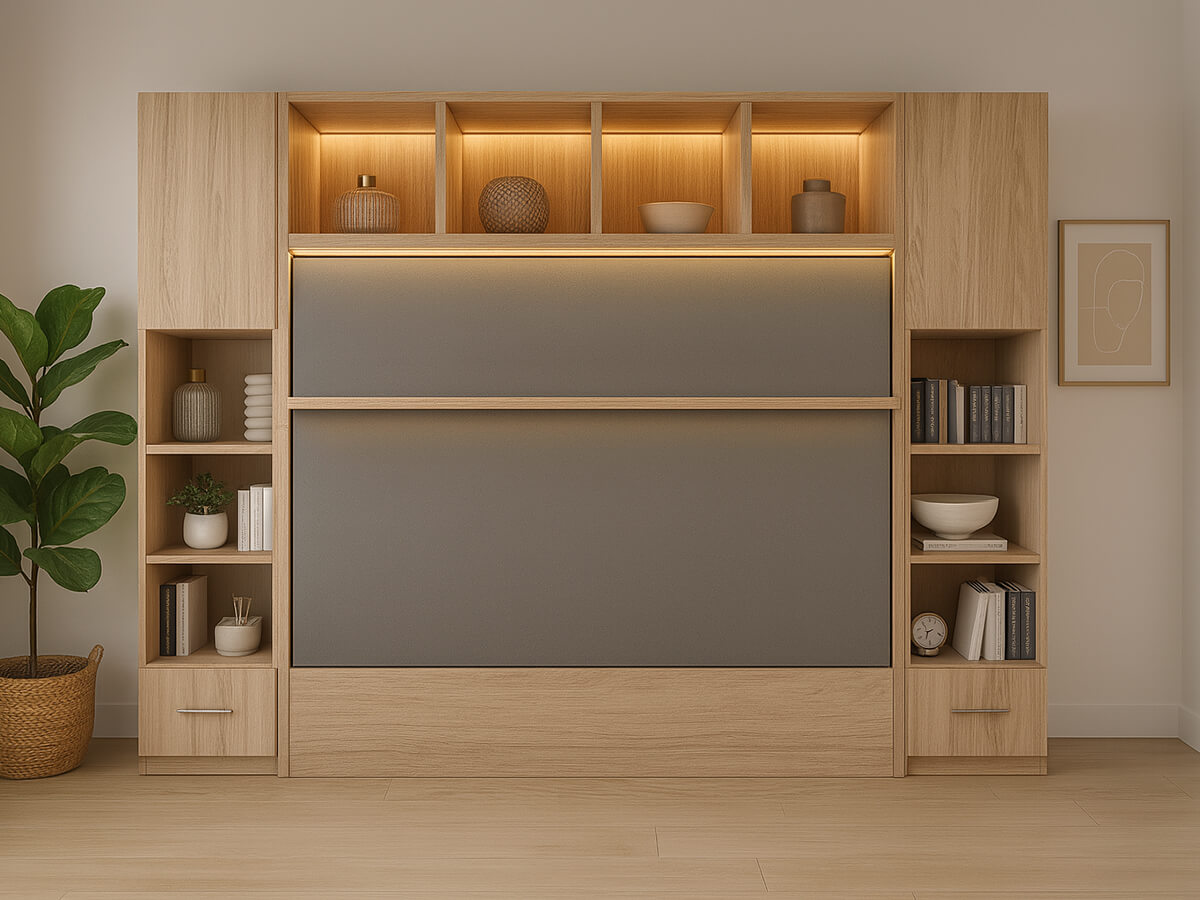 horizontal murphy bed ideas